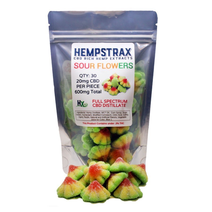 Gluten Free Sour Flower Gummies 20mg CBD - OC Wellness Solutions